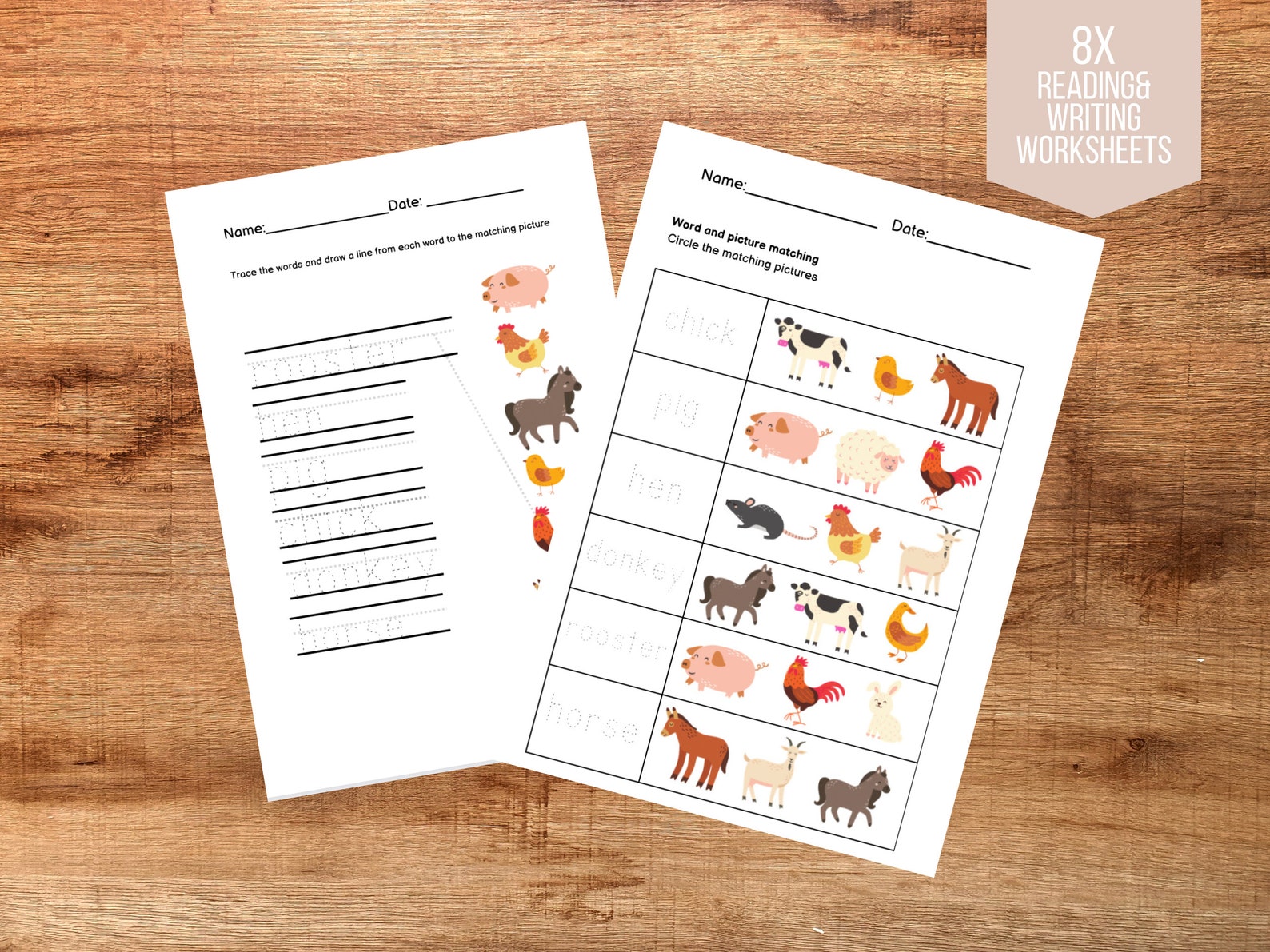 Farm Animals Preschool Activities | Farm Animales Worksheet Unit | Farm ...