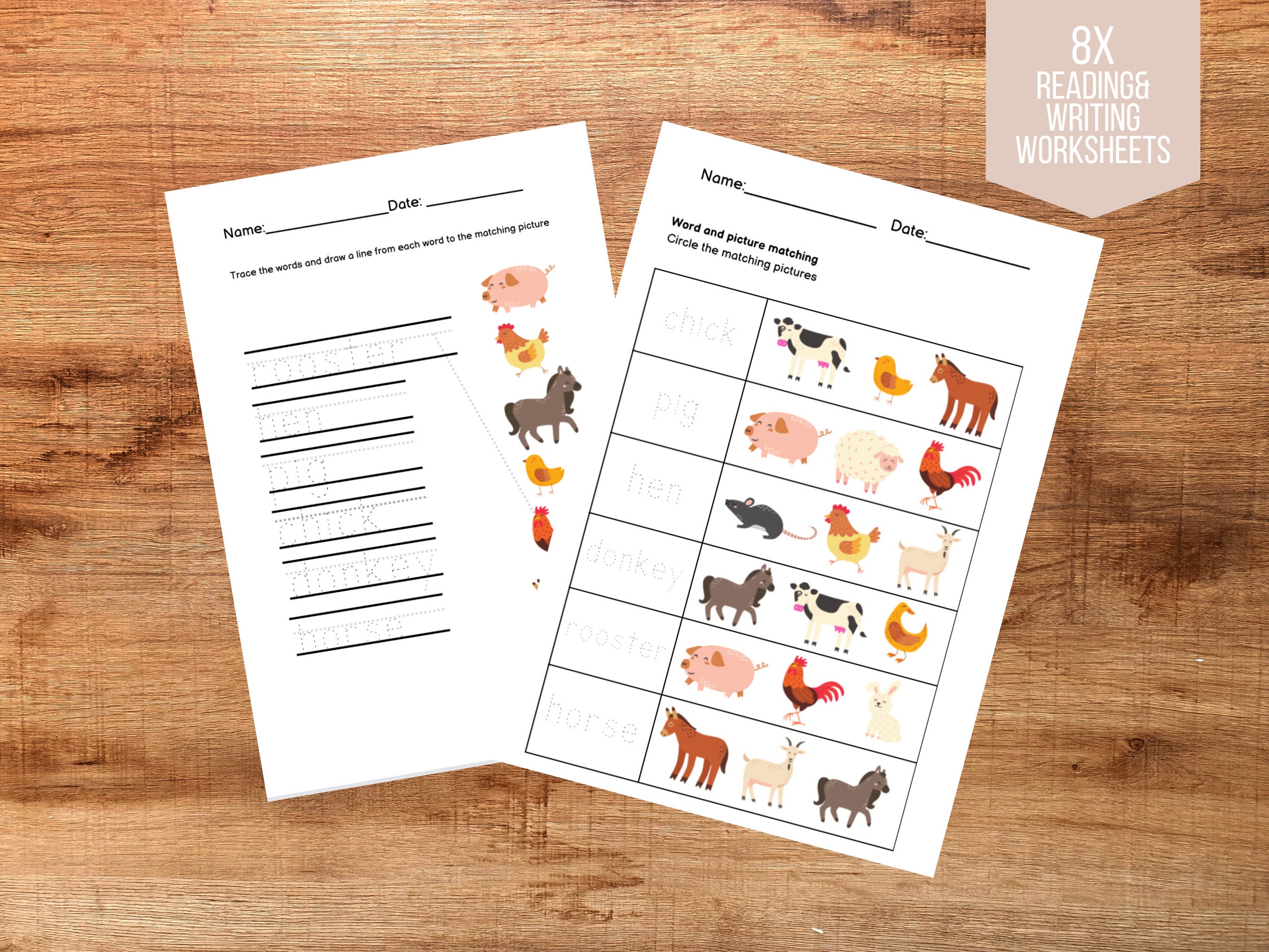 Farm Animals Preschool Activities | Farm Animales Worksheet Unit | Farm ...
