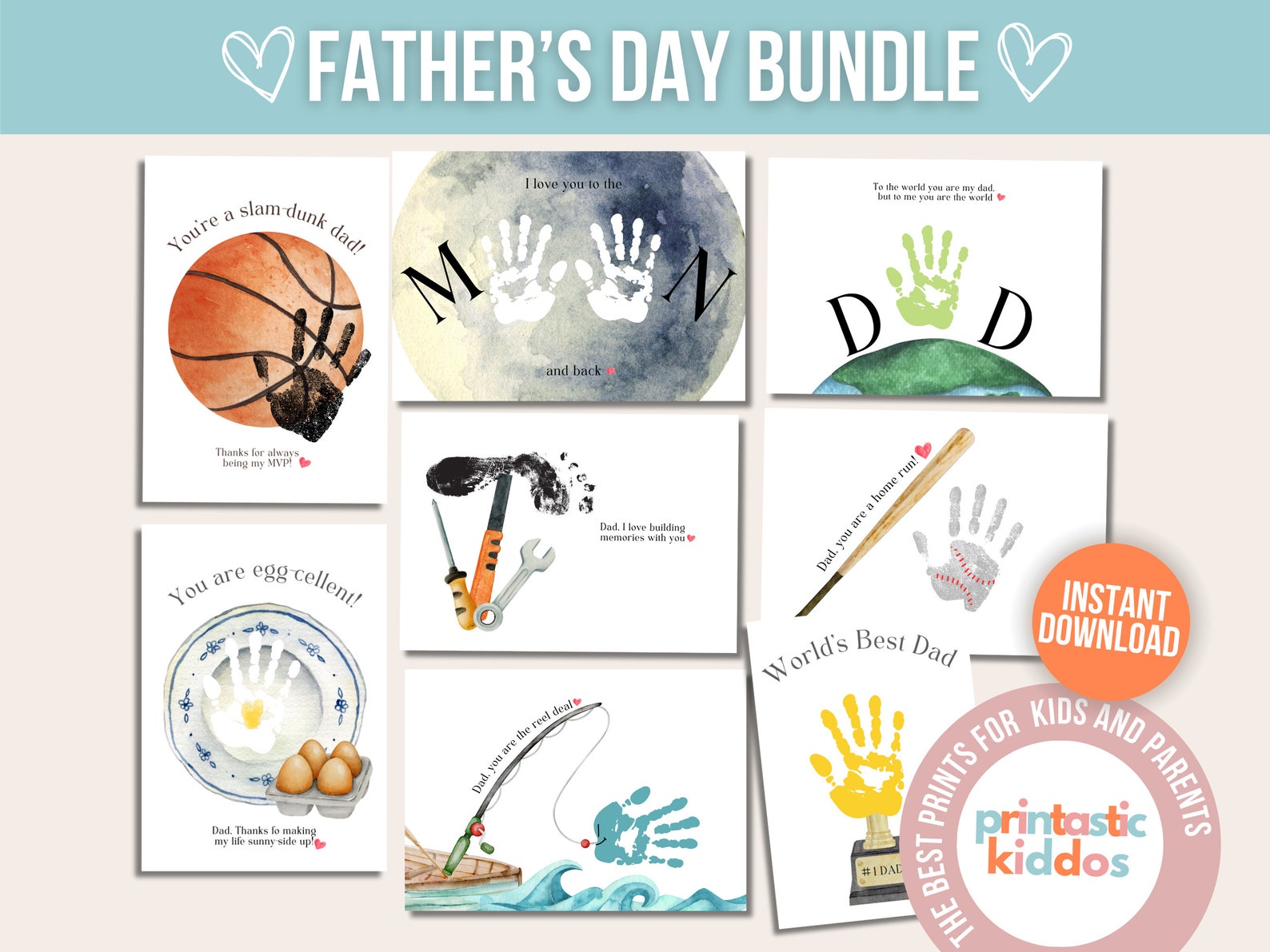 Father's Day Printable Bundle, Fathers Day Art Bundle, Fathers Day Gift ...