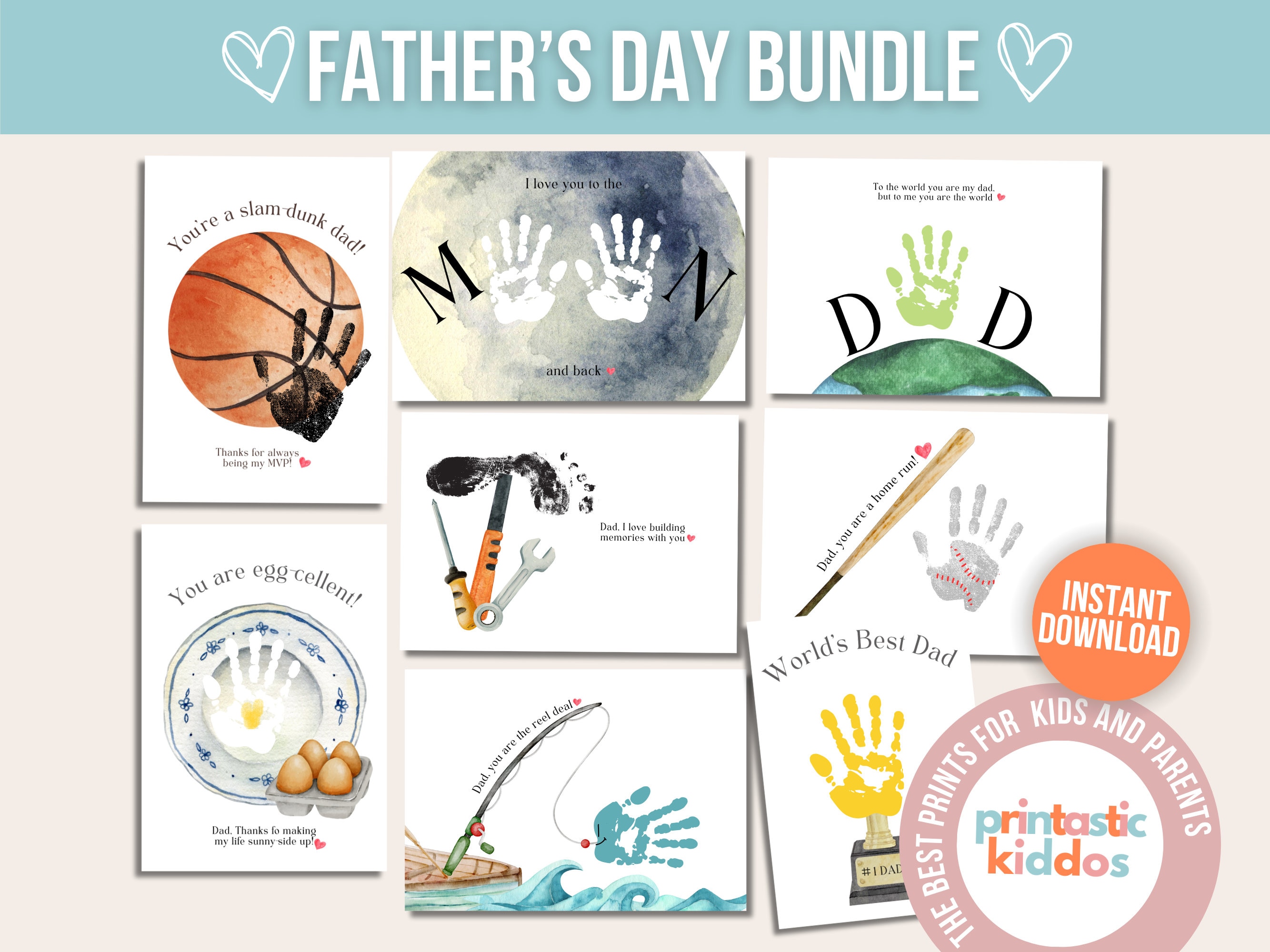 Father's Day Printable Bundle, Fathers Day Art Bundle, Fathers Day Gift ...