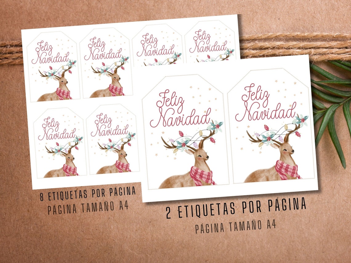 Editable Feliz Navidad Tag, Spanish Christmas Gift Tags, Printable ...