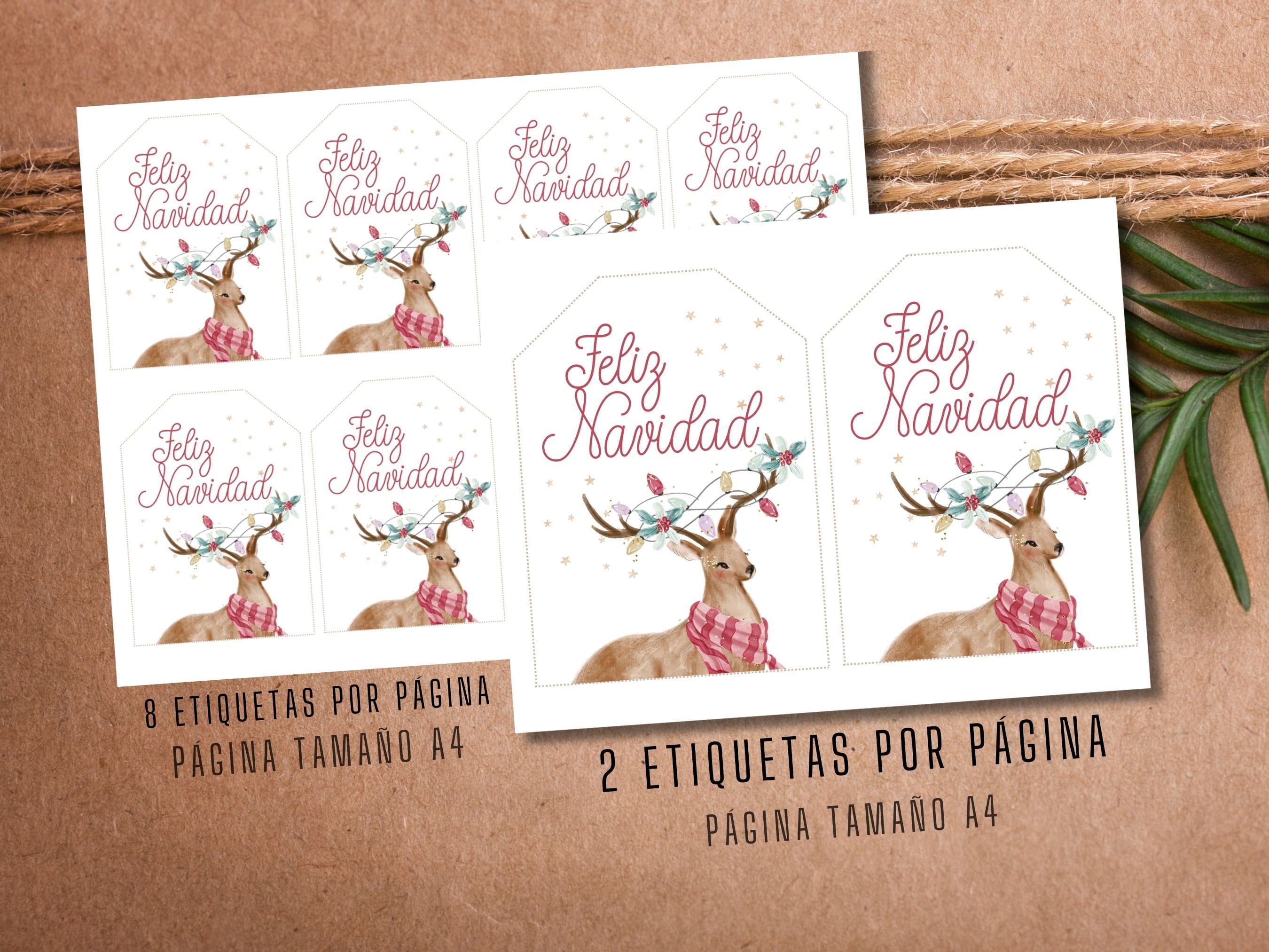 Editable Feliz Navidad Tag, Spanish Christmas Gift Tags, Printable ...