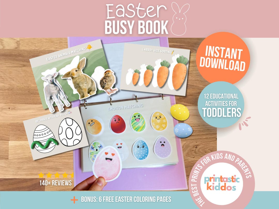 Easter Busy Book, Learning Binder, Easter Printable Activity Book ...
