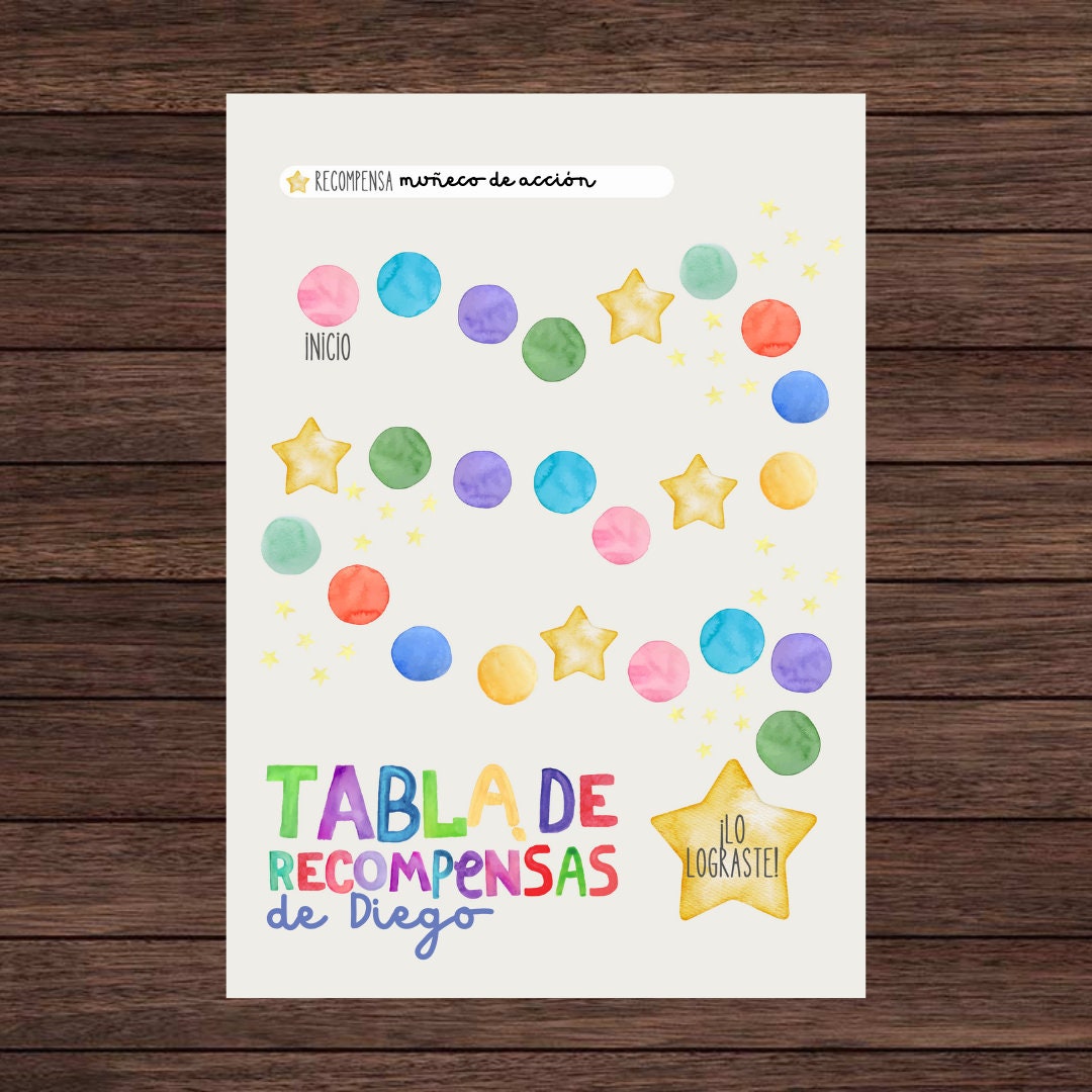 Custom Sticker Chart in Spanish Tabla De Recompensas Para - Etsy