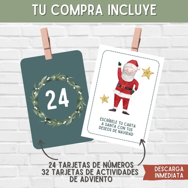 Calendario Adviento Para Niños, Plantilla Con 32 Ideas De Actividades ...