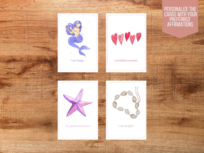 Mermaid Affirmation Cards for Kids: Positive Daily Flashcards (PDF) - Etsy