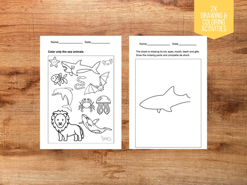 Sea Animals Activities Printable, Sea Animals Printables, Spelling and ...