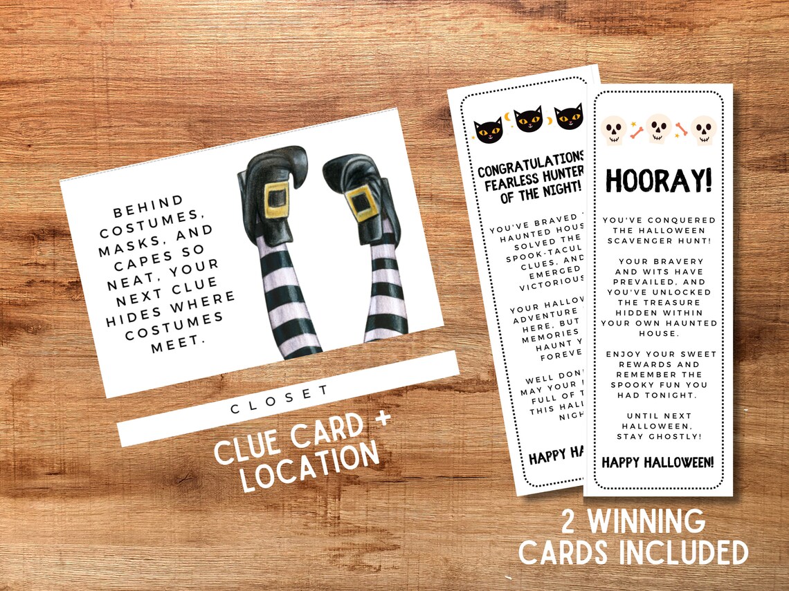 32 Halloween Treasure Hunt Clues Halloween Scavenger Hunt Clues ...