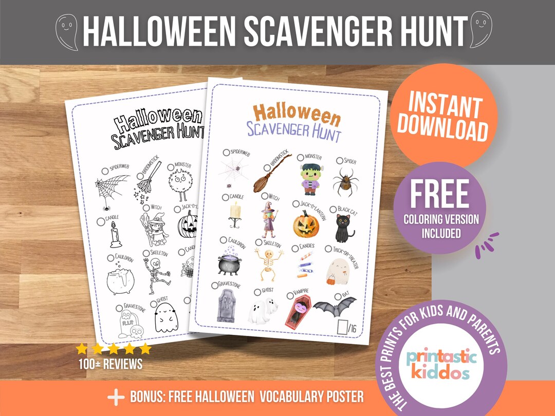 Printable Halloween Scavenger Hunt for Kids - Fun Halloween Party Game ...