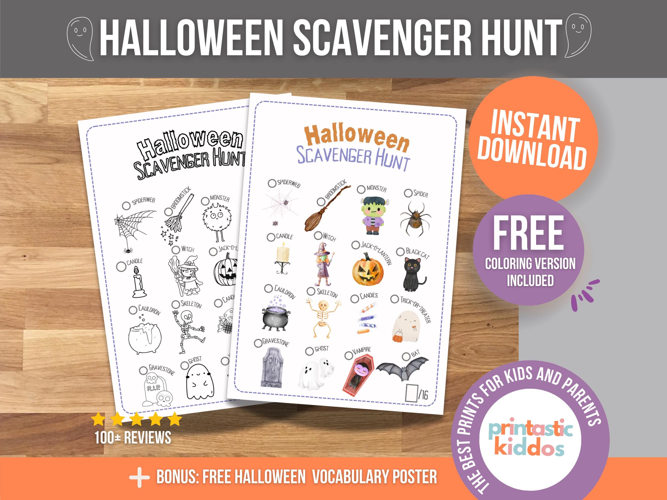 Printable Halloween Scavenger Hunt for Kids - Fun Halloween Party Game ...