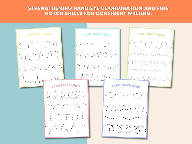Tracing Practice, Pre-writing Worksheets, Line Tracing, Toddler ...