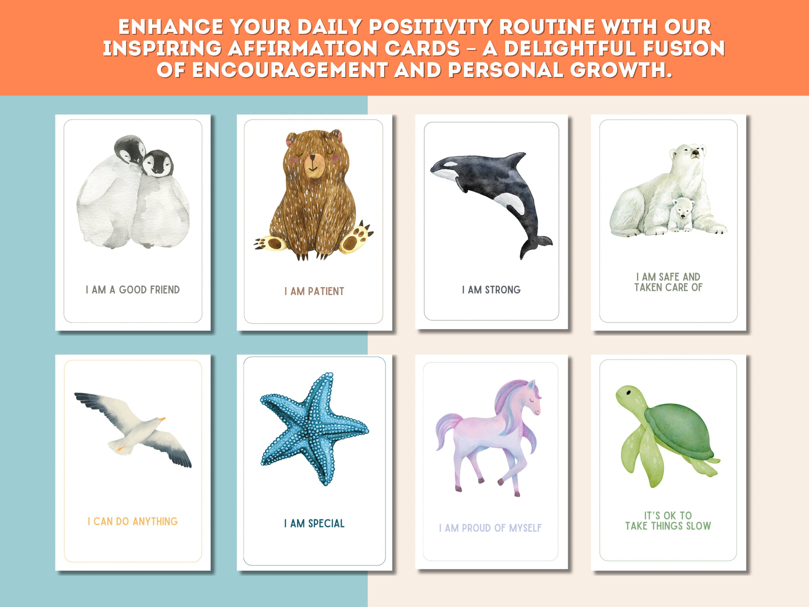 Printable Affirmation Cards for Kids: Positive Quotes (digital Download ...
