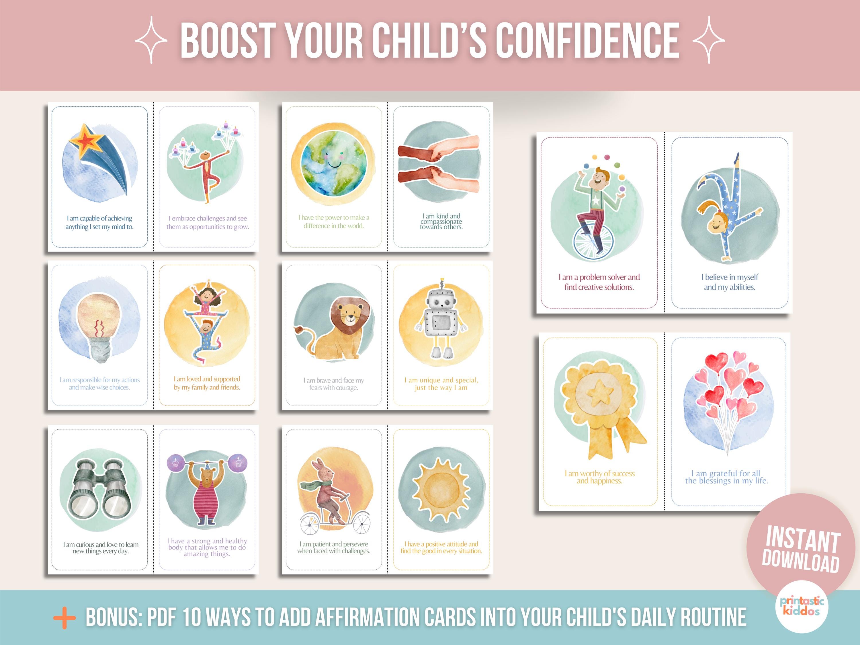 Printable Affirmation Cards for Kids: Positive Empowerment (digital ...