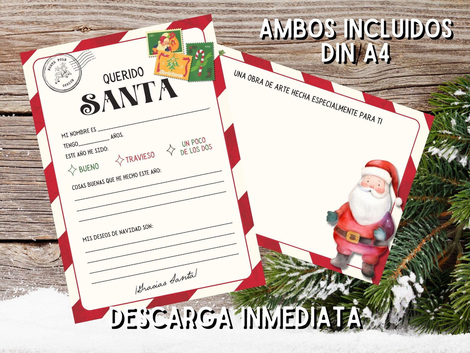 Spanish Letter to Santa Template: Printable Christmas Wish List (PDF ...