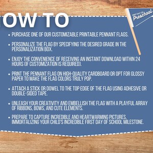 First Day of School Printable Pennant Flags, Custom Printable School ...