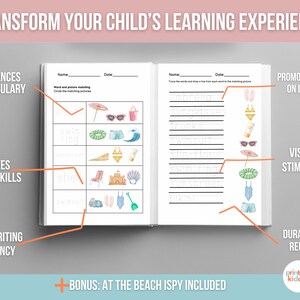 Homeschool Reading and Writing Bundle for Kids (at the Beach Vocabulary ...