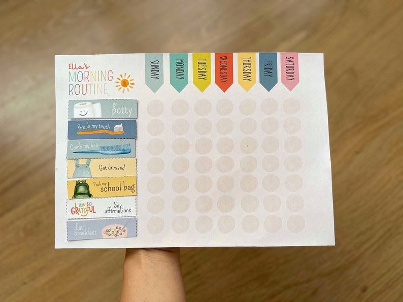 Printable Routine Chart for Kids, Morning Routine Chart for Children ...