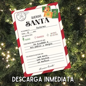 Spanish Letter to Santa Template: Printable Christmas Wish List (PDF ...