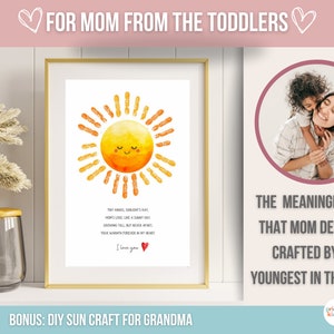 Mothers Day Handprint Keepsake Art, Mother's Day Gift for Mom, Mother's ...