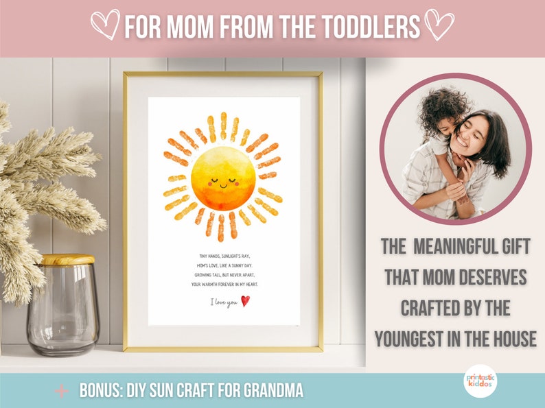 Mothers Day Handprint Keepsake Art, Mother's Day Gift for Mom, Mother's ...