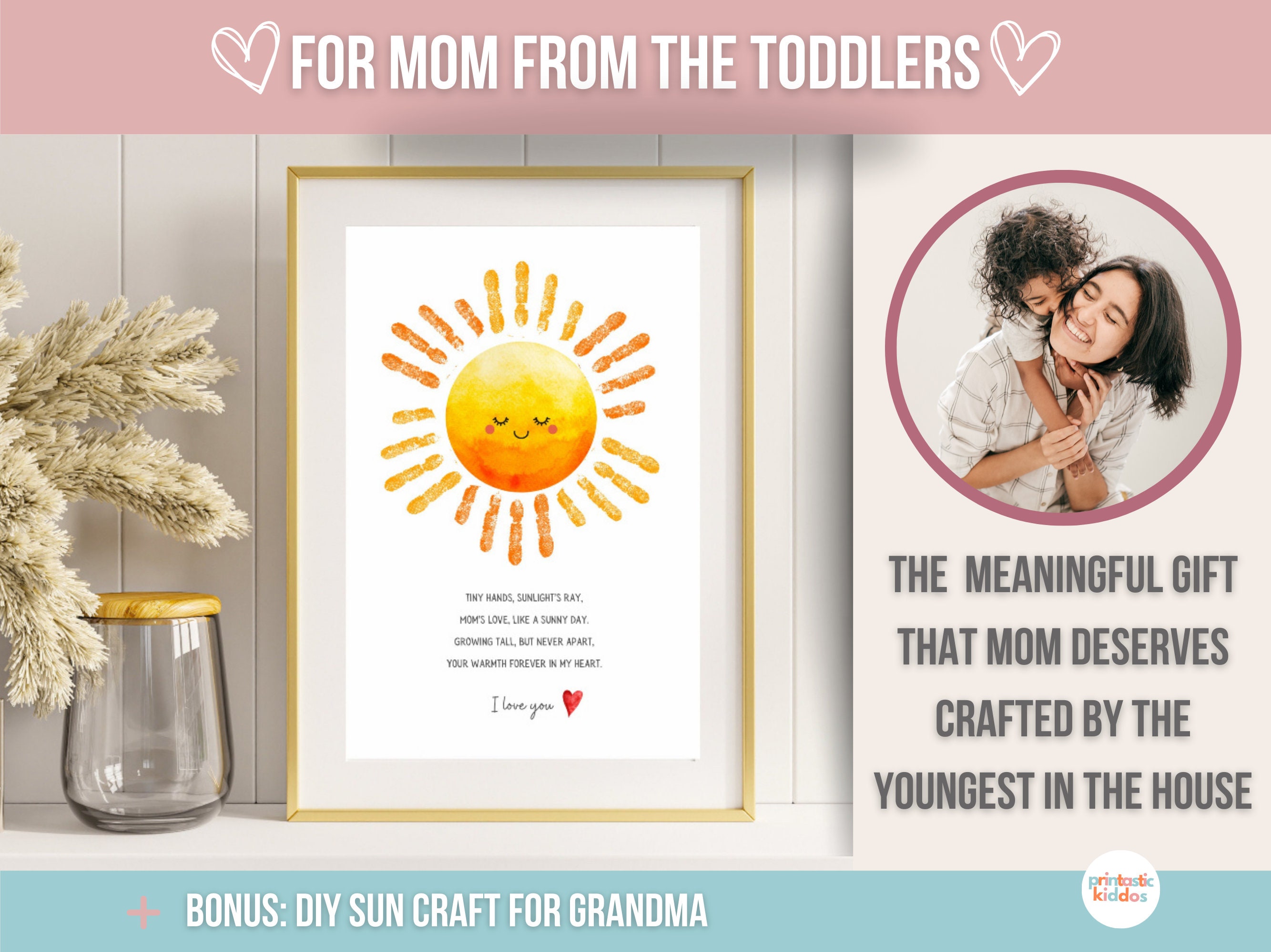 Mothers Day Handprint Keepsake Art, Mother's Day Gift for Mom, Mother's ...