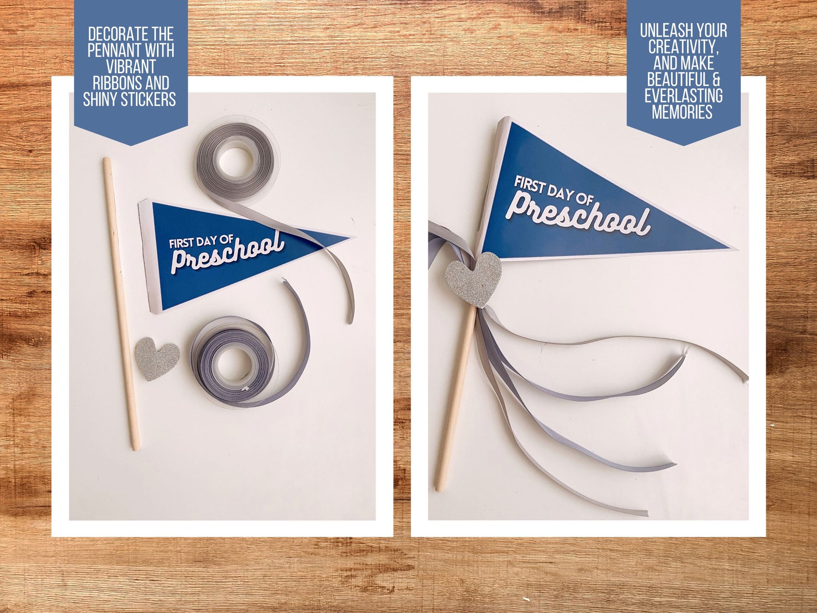 First Day of School Printable Pennant Flags (digital Download) - Etsy