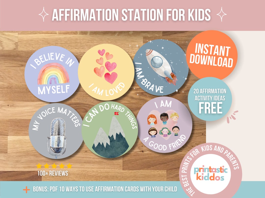 Printable Positive Affirmation Cards for Kids, Inspirational Learning ...