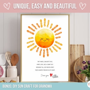 Mothers Day Handprint Keepsake Art, Mother's Day Gift for Mom, Mother's ...