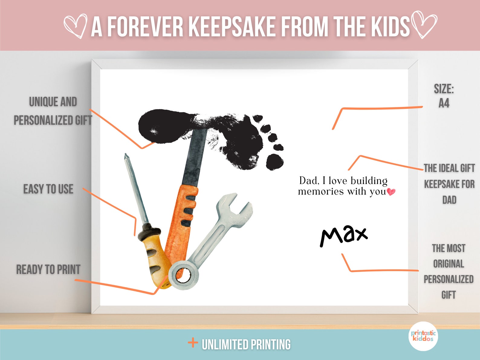 Father's Day Handprint Art Bundle: Kids Crafts, Activity Pages (digital ...