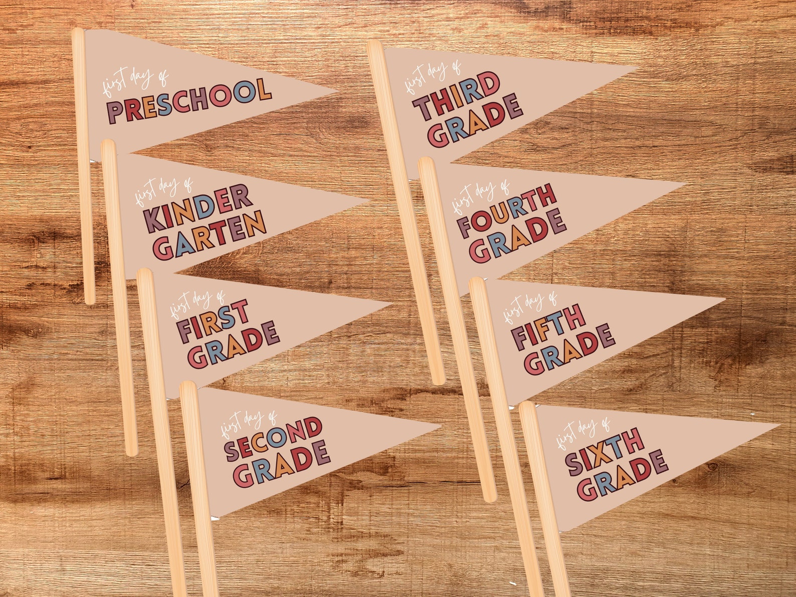 First Day of School Pennant Flag Pennant Flag Printable 1st Day of ...