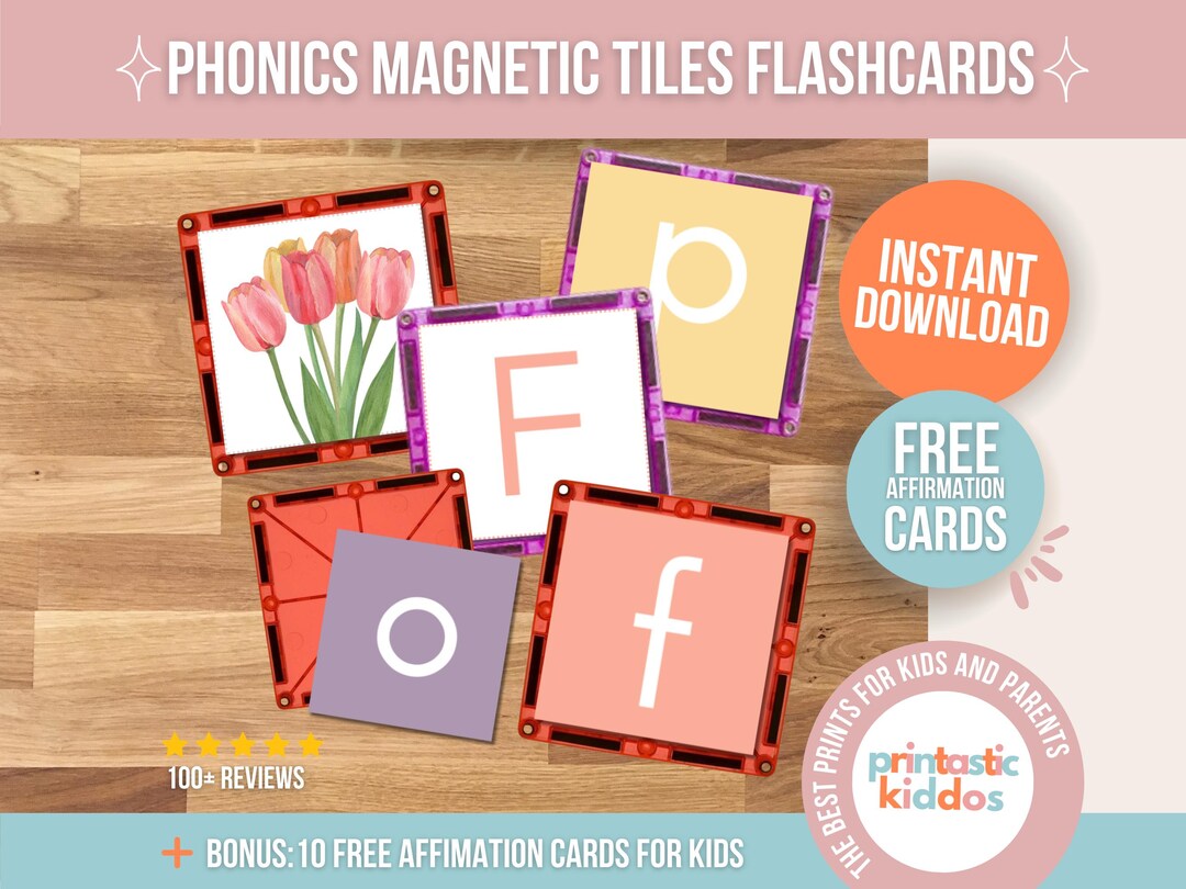 Phonetic Reading Flashcards for Magna Tiles, and CVC Words Phonics ...