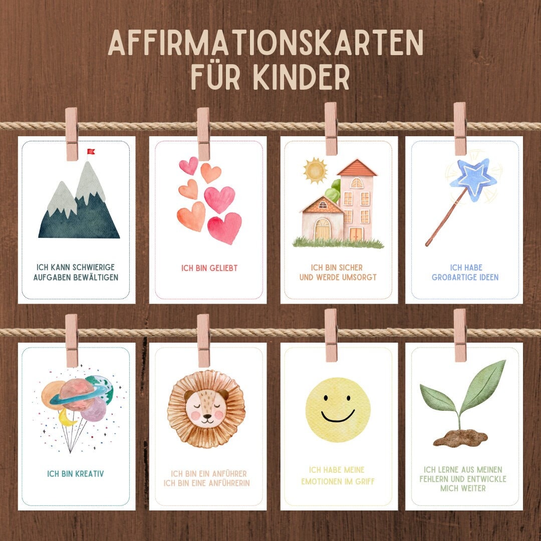 Affirmation Cards for Kids German, Affirmationskarten Für Kinder ...