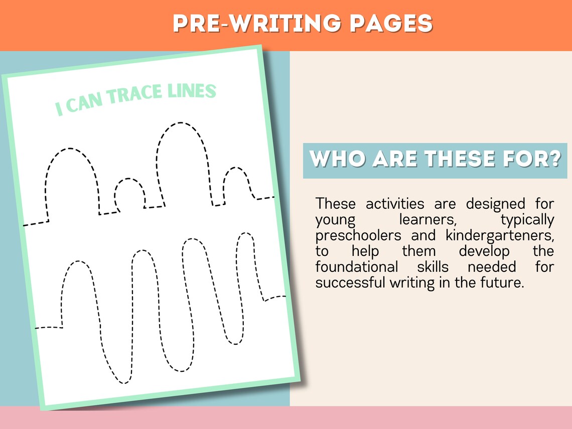 Pre-writing Practice: Line Tracing Worksheets for Toddlers (PDF Pattern ...