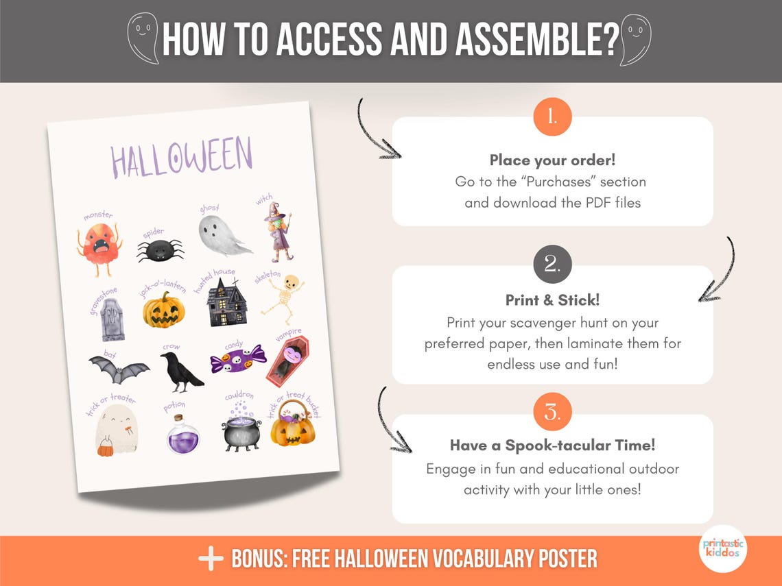 Printable Halloween Scavenger Hunt for Kids - Fun Halloween Party Game ...
