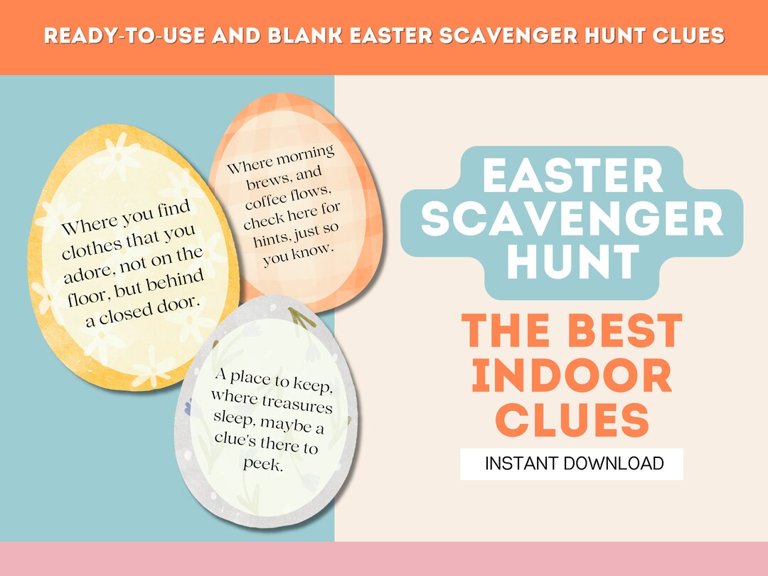 Easter Scavenger Hunt, Indoor Easter Scavenger Hunt, Easter Game for ...