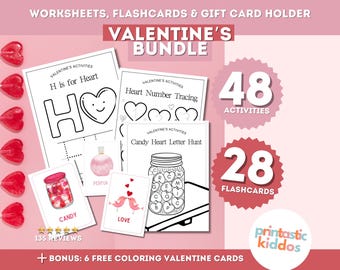 Valentine's Day Worksheet Bundle | Printable Valentines Day Worksheets ...
