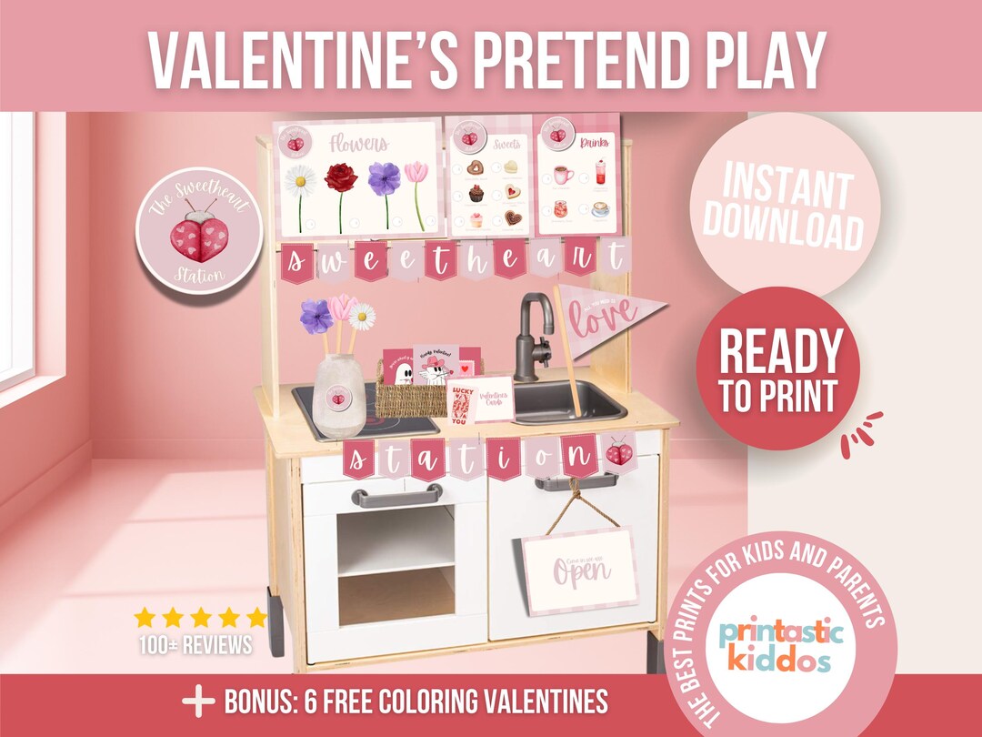 Valentine's Day Pretend Play Set: Flower & Card Shop (printable) - Etsy