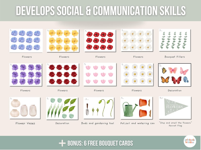 Flower Shop Pretend Play Set – Printable Kids Play Set, Florist Role ...