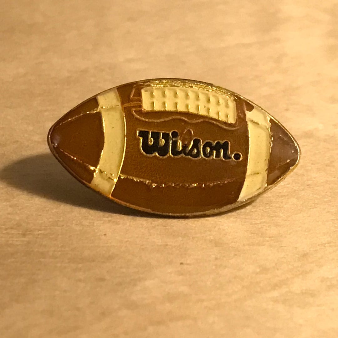 Classic Brown and White Wilson American Football Ball Symbol Lapel Pin ...