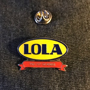 Rare Vintage Enameled Blue, Yellow and Red 'lola' Lapel Pin - Etsy