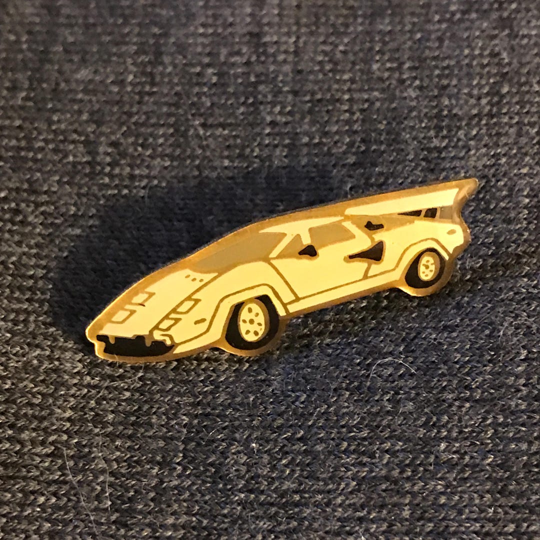 Classic Enameled White Lamborghini Countach Car Lapel Pin - Etsy