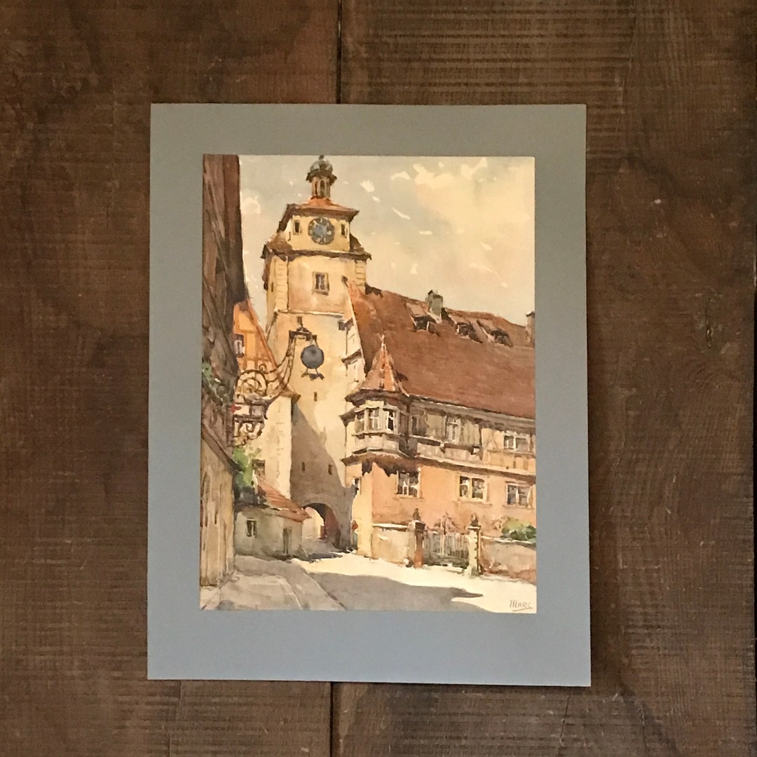 Vintage Nicholas Markovitch 1930's Lithograph of Rothenburg Ob Der ...