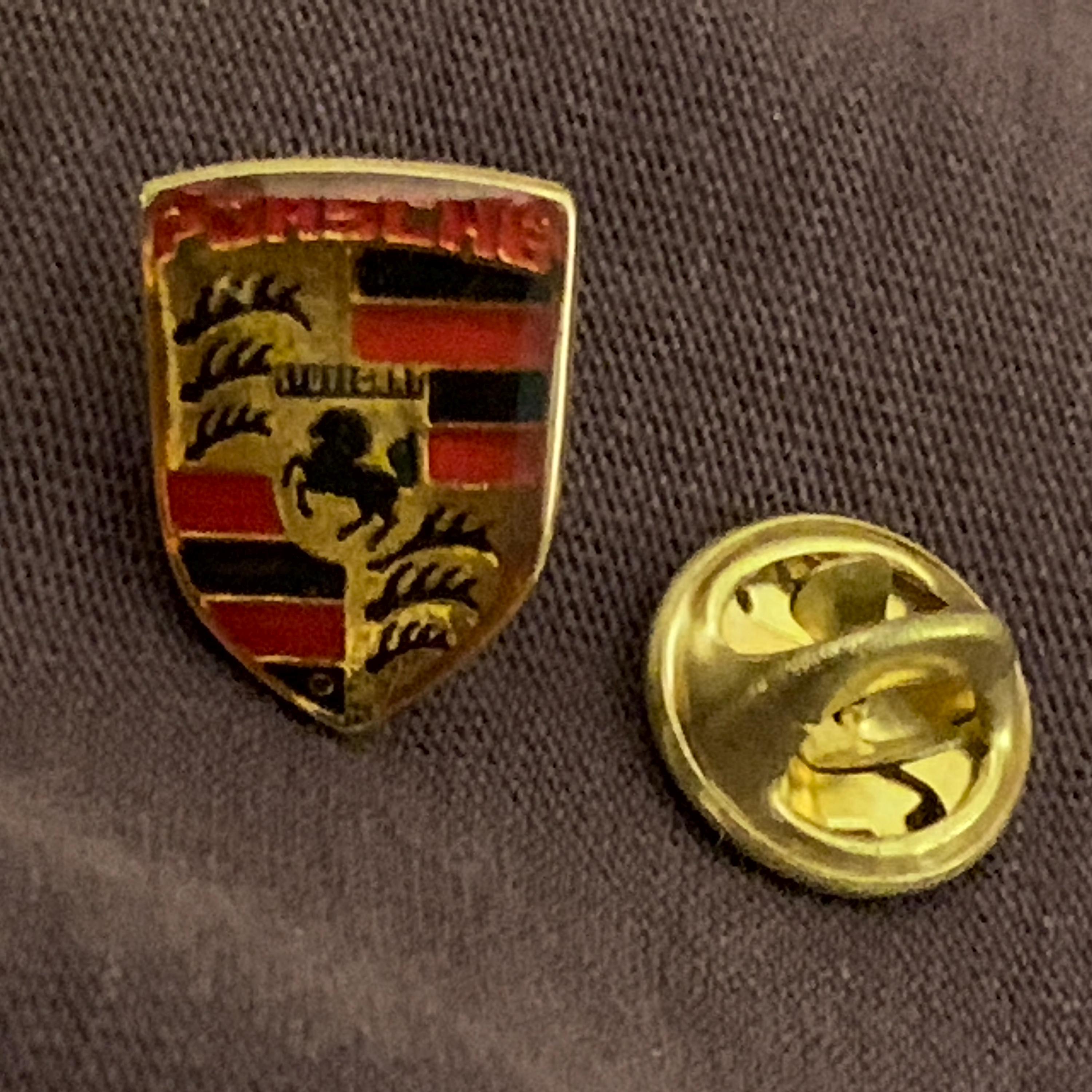 Iconic Vintage Enamel Red, White and Black 'porsche' Badge Lapel Pin - Etsy
