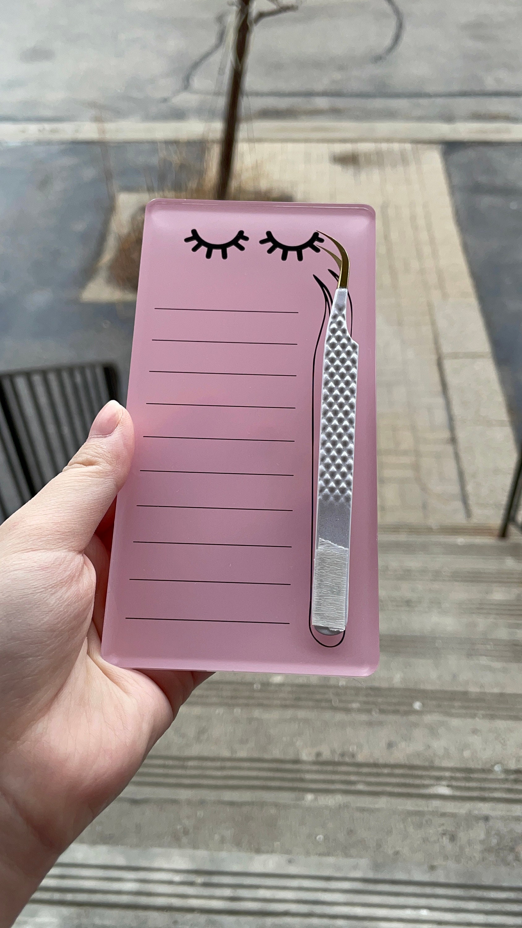 Pink Acrylic Lash Tile, Magnetic Tweezers Holder Lash Tile, Lash Accessories, Cute Lashing ...