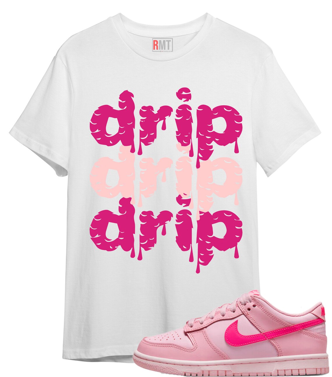 Dunk Low Triple Pink Shirts Drip Tee Matching Low Triple Pink - Etsy