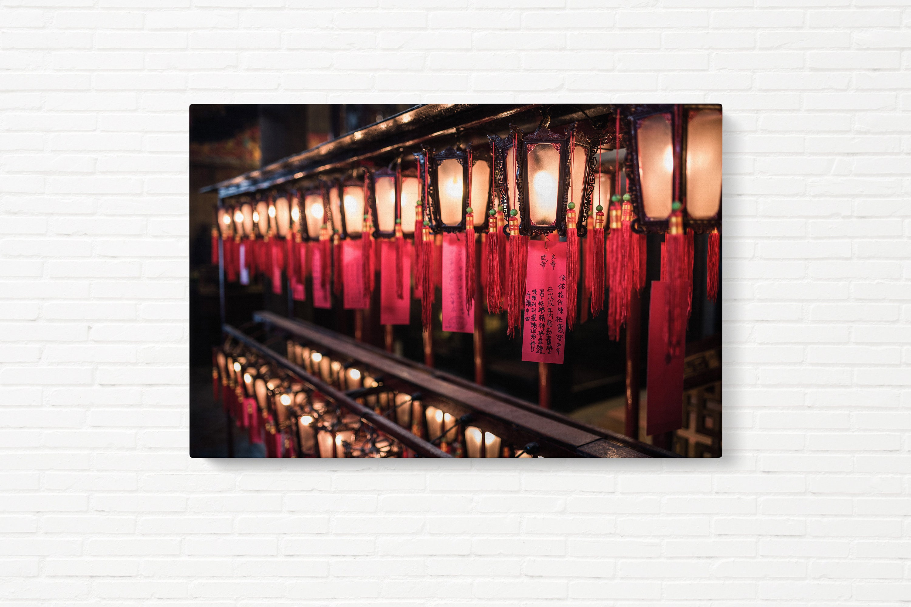 Prayer Lanterns at Man Mo Temple Photography Canvas Hong Kong Photo Set ...