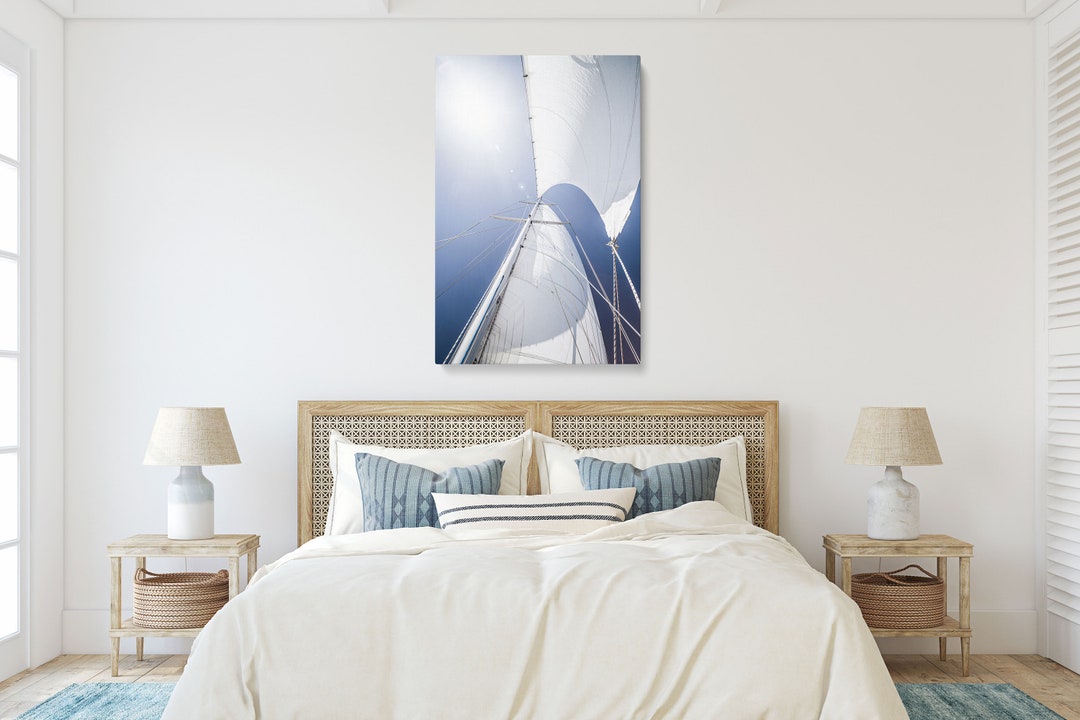 Wind in Sails Against Blue Sky Photography Canvas | Minimalist Travel ...