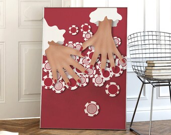 Poker Chip Print | Digital Download Wall Art | Poker Poster Prints ...