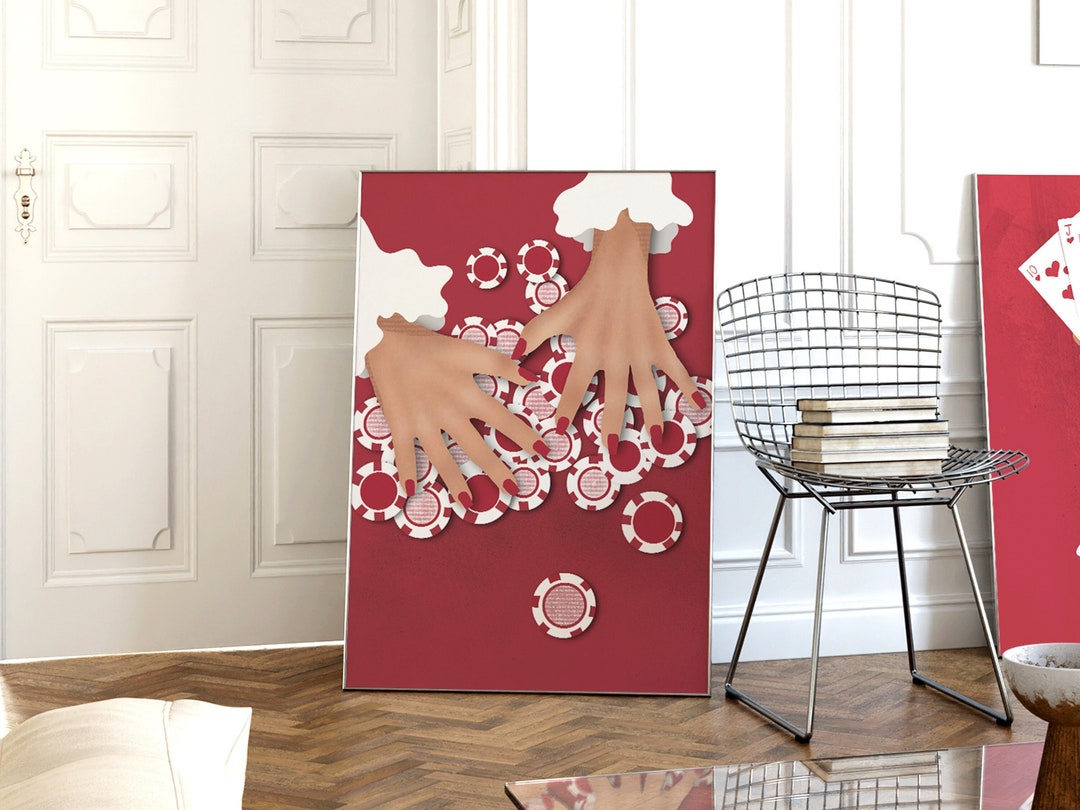 Poker Chips Print | Digital Download Wall Art | Poker Poster Prints ...
