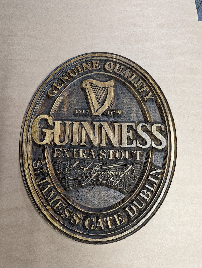 Large Carved Wooden Guinness Bar Sign. - Etsy
